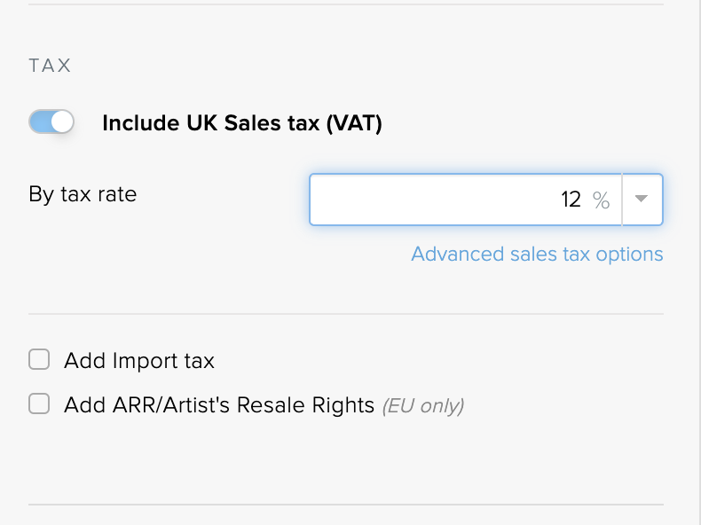 Adding tax to an invoice – Artlogic Support